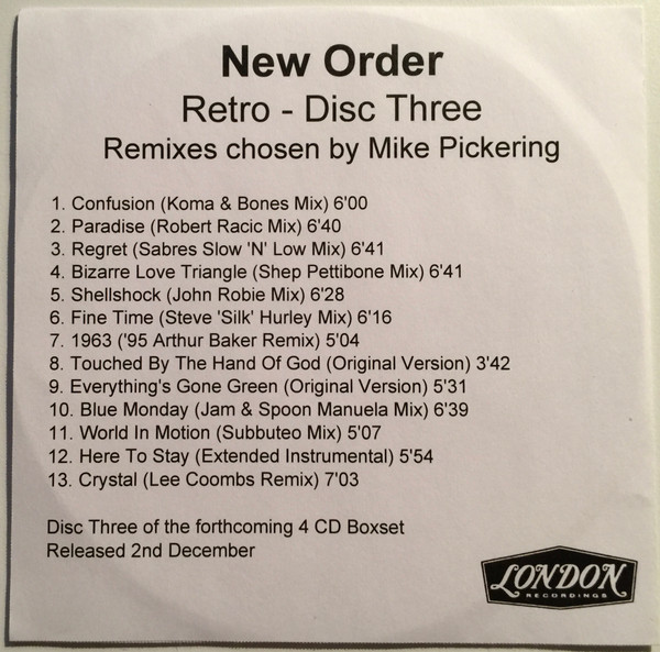 A SMALL SELECTION OF NEW ORDER REMIXES – THE NEW VINYL VILLAIN